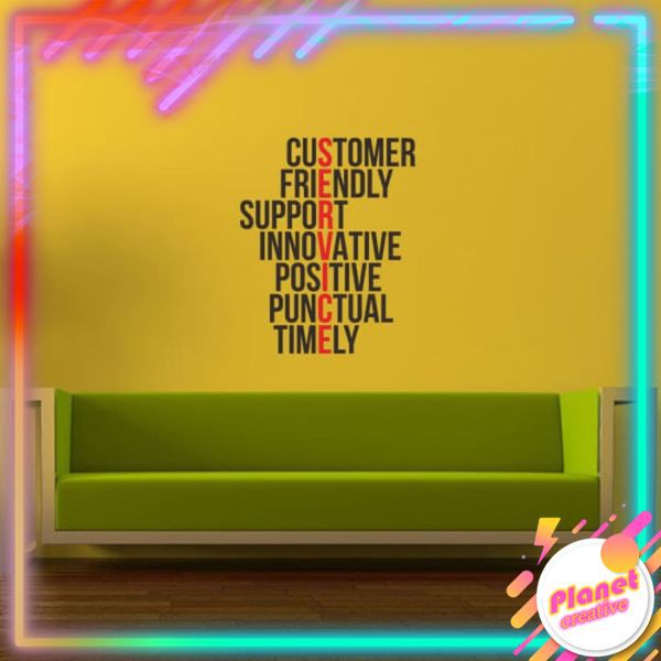 Cutting Sticker Customer Service Cafe Resto Shop Wall Glass Stickers ...