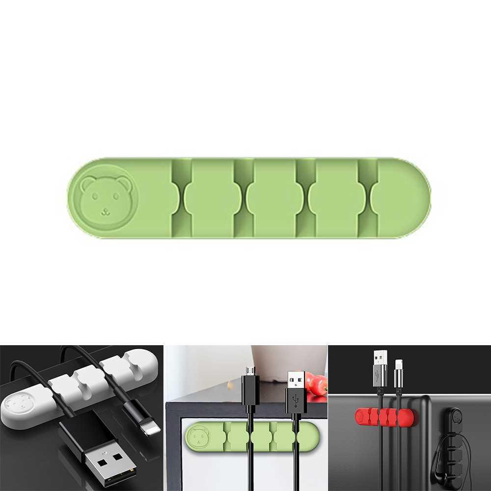 Cable Holder Silicone Cable Organizer USB Winder Desktop Tidy Management(Green) | Shopee Malaysia