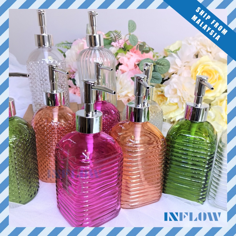 Elegant Soap Dispenser Glass Bottle 洗手液玻璃瓶 沐浴露瓶 Shampoo Bottle Lotion ...