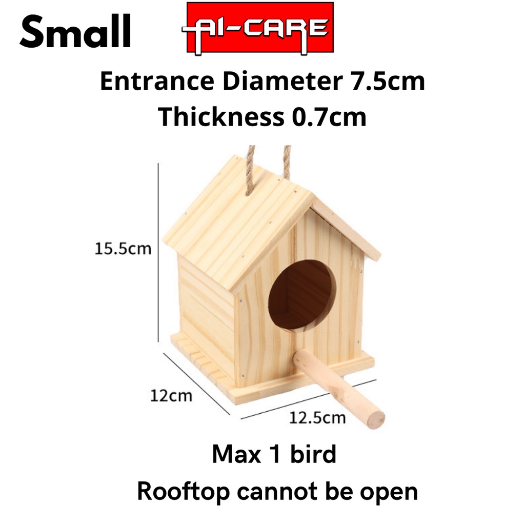 Bird Cage Box Habitat Sarang Telur Burung Baji Nestbox Budgie Nestbox ...