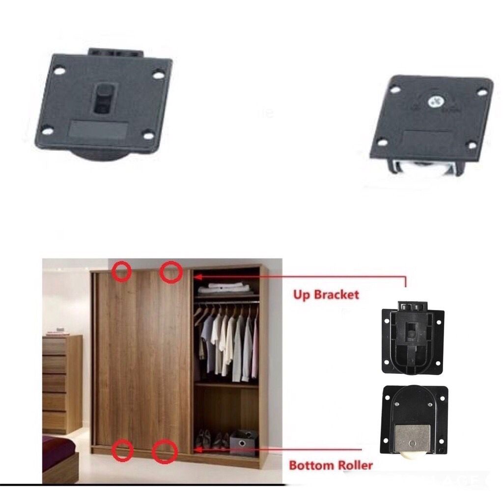 Furniture Sliding Roller Wheel black for Closet Cabinet Closet Wardrobe ...