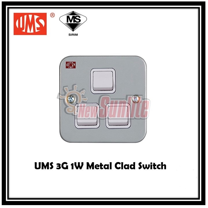UMS Metal Clad 1G 2G 3G 4G 1G2W 13A 2X13A 15A 20A DP Metalclad Switch ...