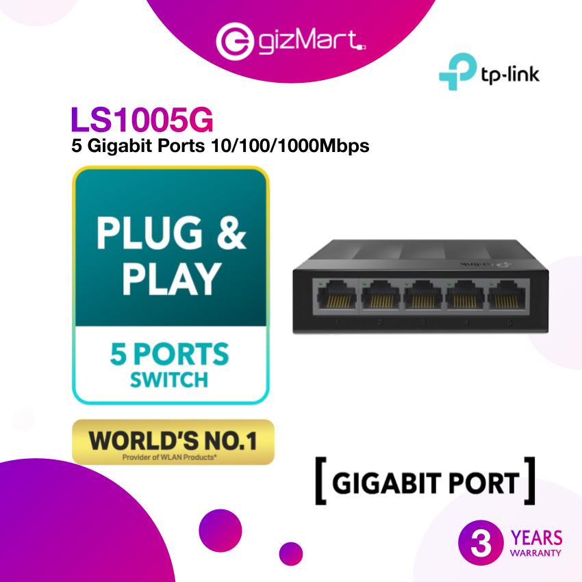 TP-Link LS1005G 5 Gigabit Ports 10/100/1000Mbps Desktop Ethernet Lan ...