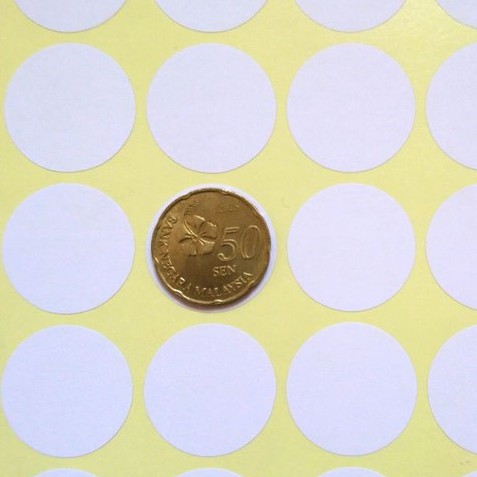 White dot Sticker Round Label Circle Stickers 33mm 25mm 19mm Diameter ...