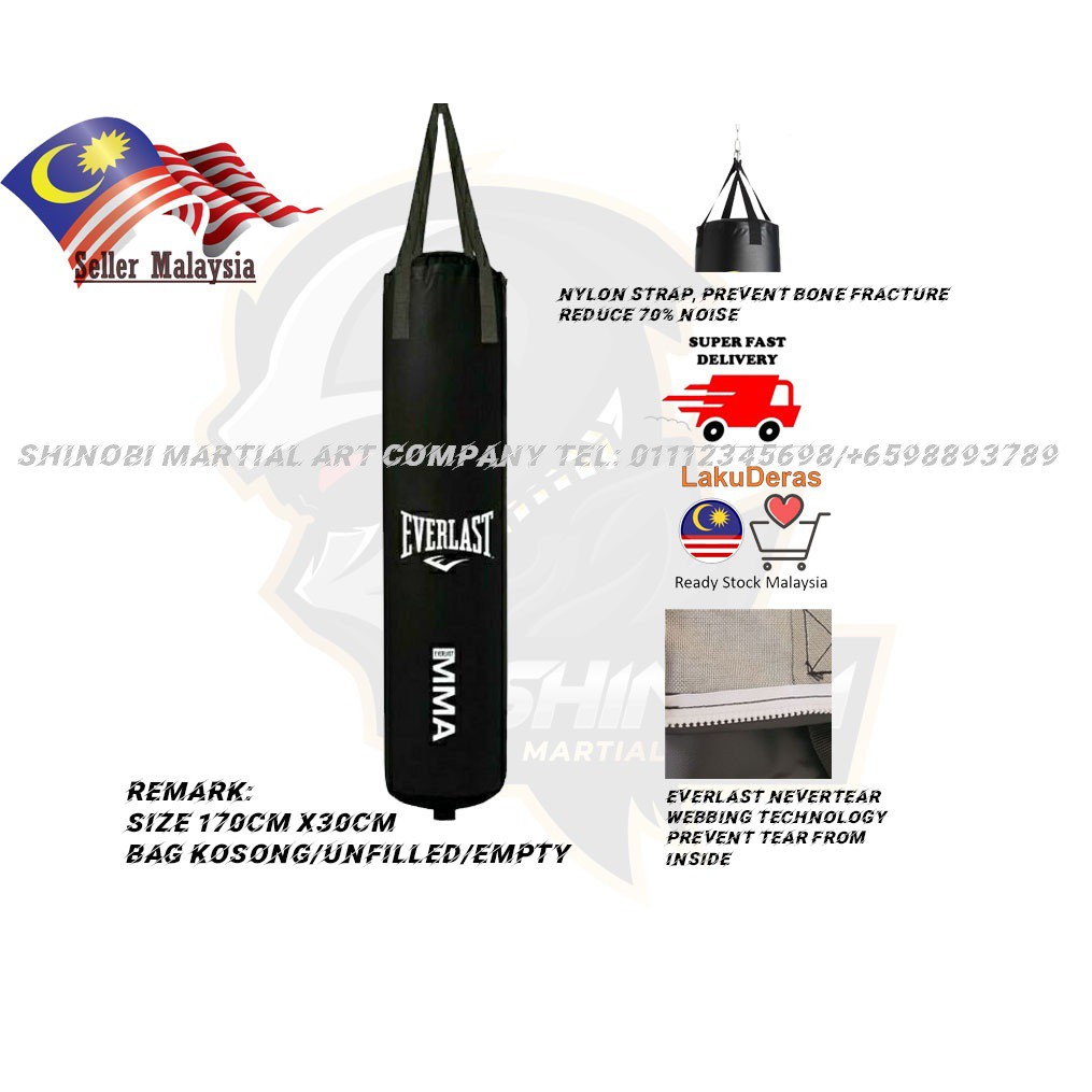 Everlast unfill 170cm MMA Muay Thai Boxing Punching bag sandbag ...