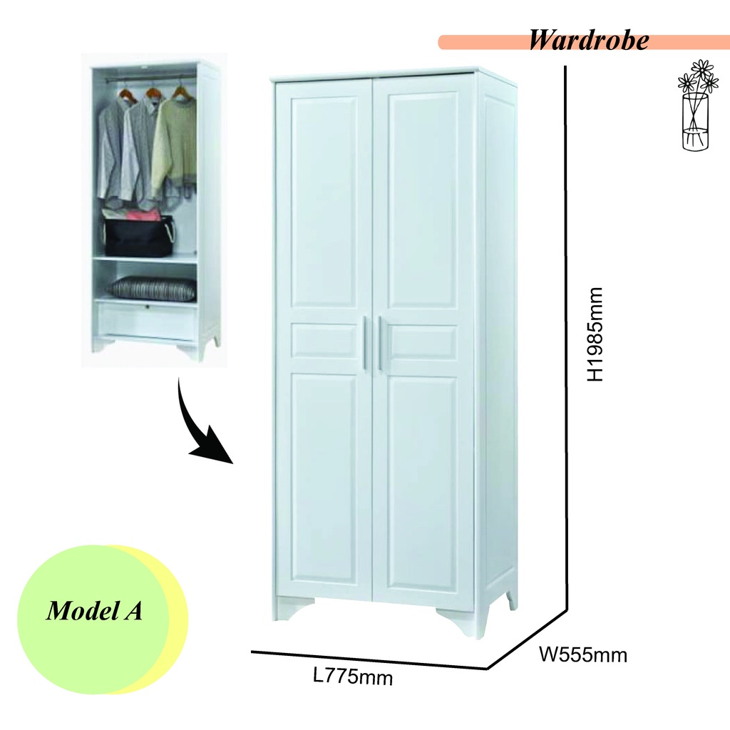 WARDROBE / CLOTHS CABINET / SWING DOOR CABINET WITH DRAWER/STORAGE ...