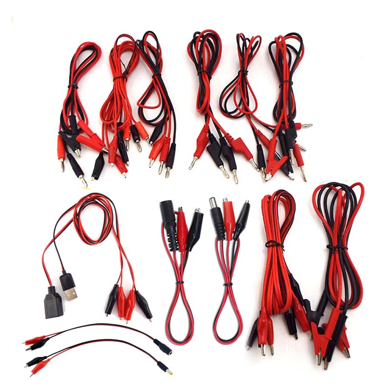 DIY Electric Testing Crocodile Clips Dual Alligator Clip 4mm Banana ...