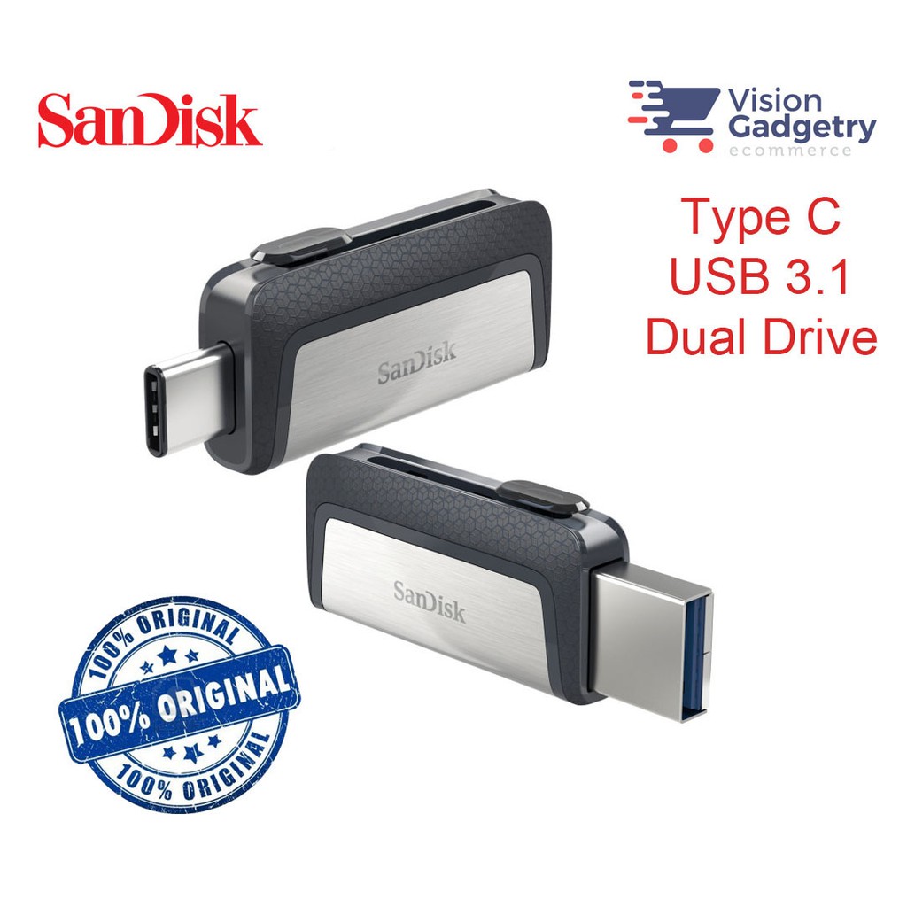 SanDisk Ultra Dual Drive USB 3.1 Type C OTG Flash DC2 (256GB/128GB/64GB ...