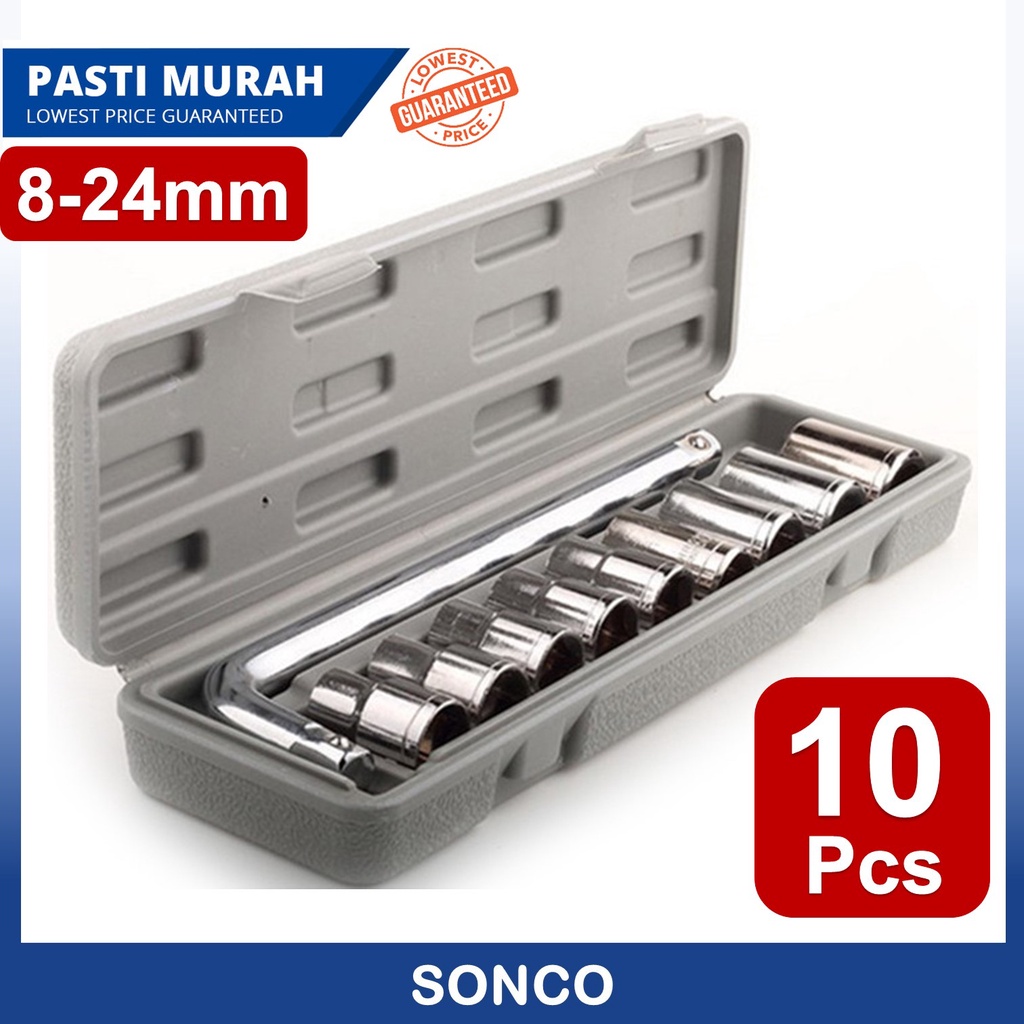 10pcs 1/2" 8MM - 24MM L Type Spanner Box Socket Set Box Set spanar ...