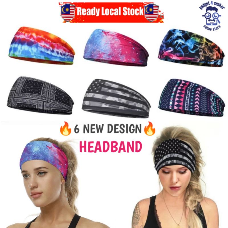 New Hot 🔥Design Sweatband Headband Sublimation Sports Quick Dry Elastic ...