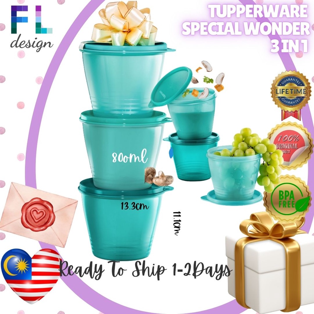 🎁 Hadiah Tupperware🎁Wish card 🎁Tupperware Big Wonders 3IN1 800ml ...
