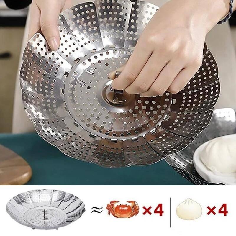 MOMO LIFE Stainless Steel Folding Steamer/ Steam Vegetable Basket Mesh ...