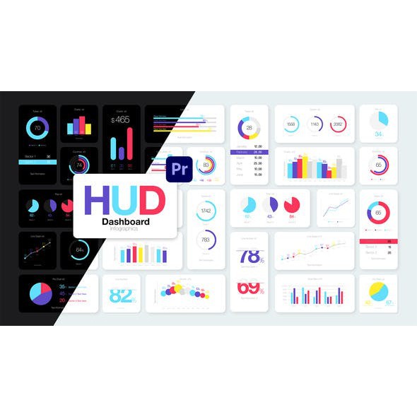 Premiere Pro-HUD Dashboard Infographics Essential Graphics for Premiere ...