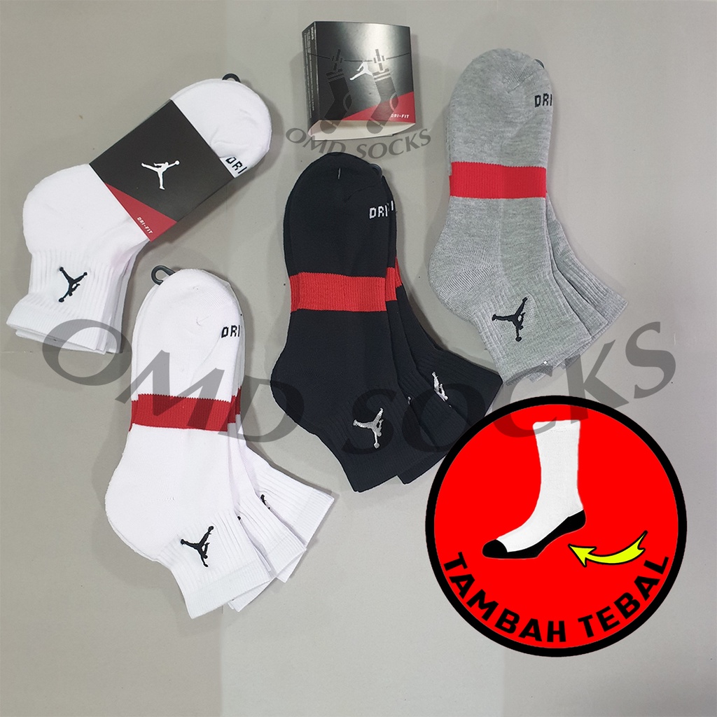 Stokin TEBAL Nike Air Jordan Running Sport Socks Panjang Men Women Sock ...
