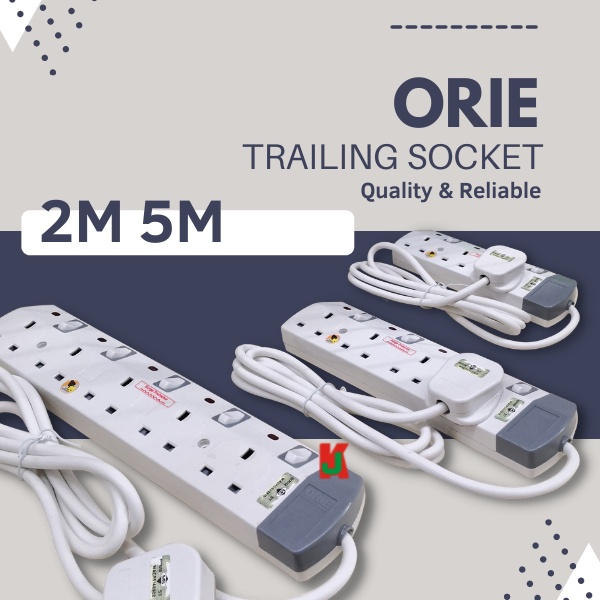 "Orie" Extension Wire Trailing Socket 3-5 Plug In (2m/5m) | Shopee Malaysia