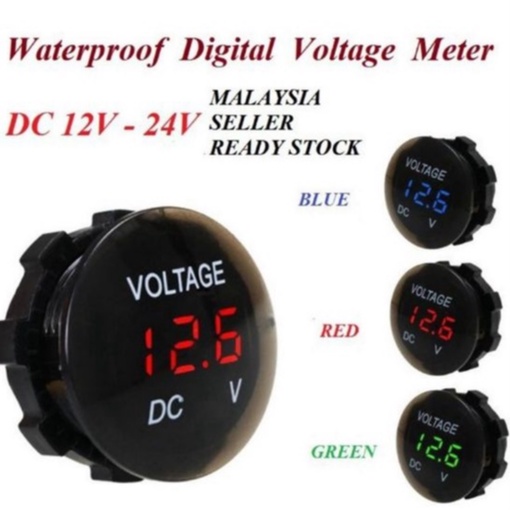 Car Motorcycle Universal Waterproof Digital Voltage Meter Volt Meter ...