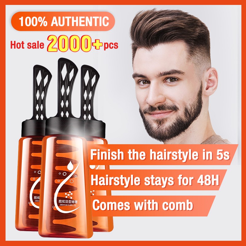 Men‘s Hair Gel Rambut lelaki Styling gel comb Hair styling in 3 seconds ...