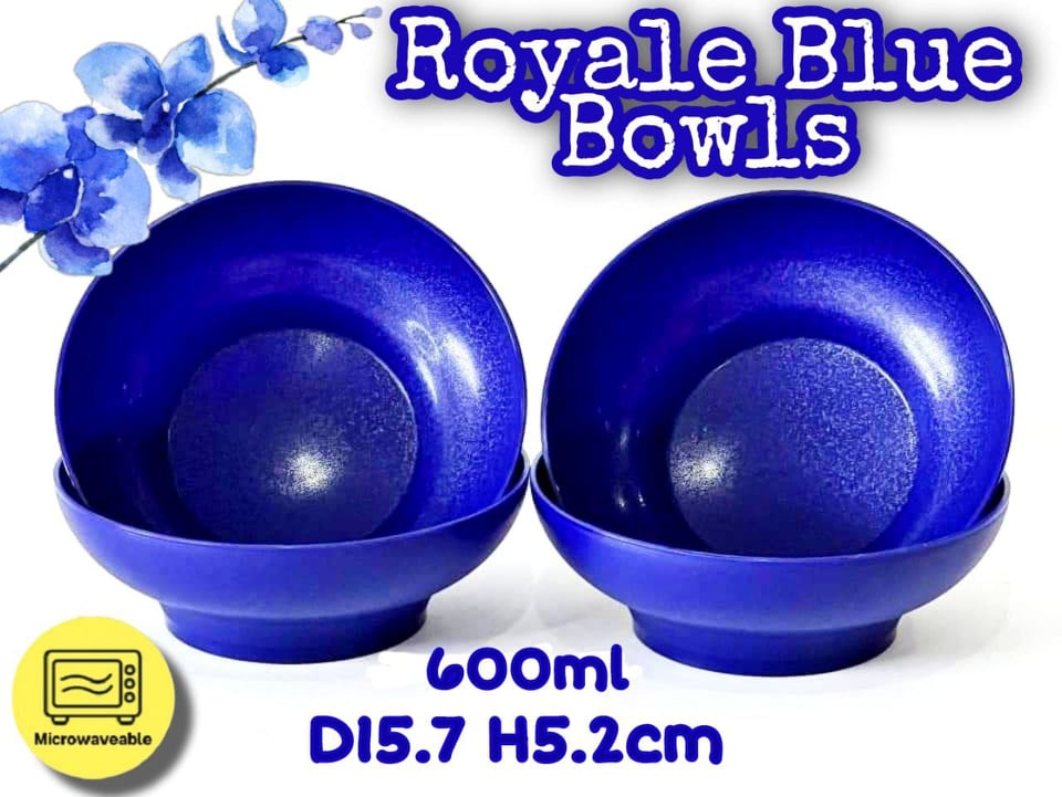 2 warna: Tupperware BLOSSOM Plates Royale Blue Plates 550ml Pinggan ...