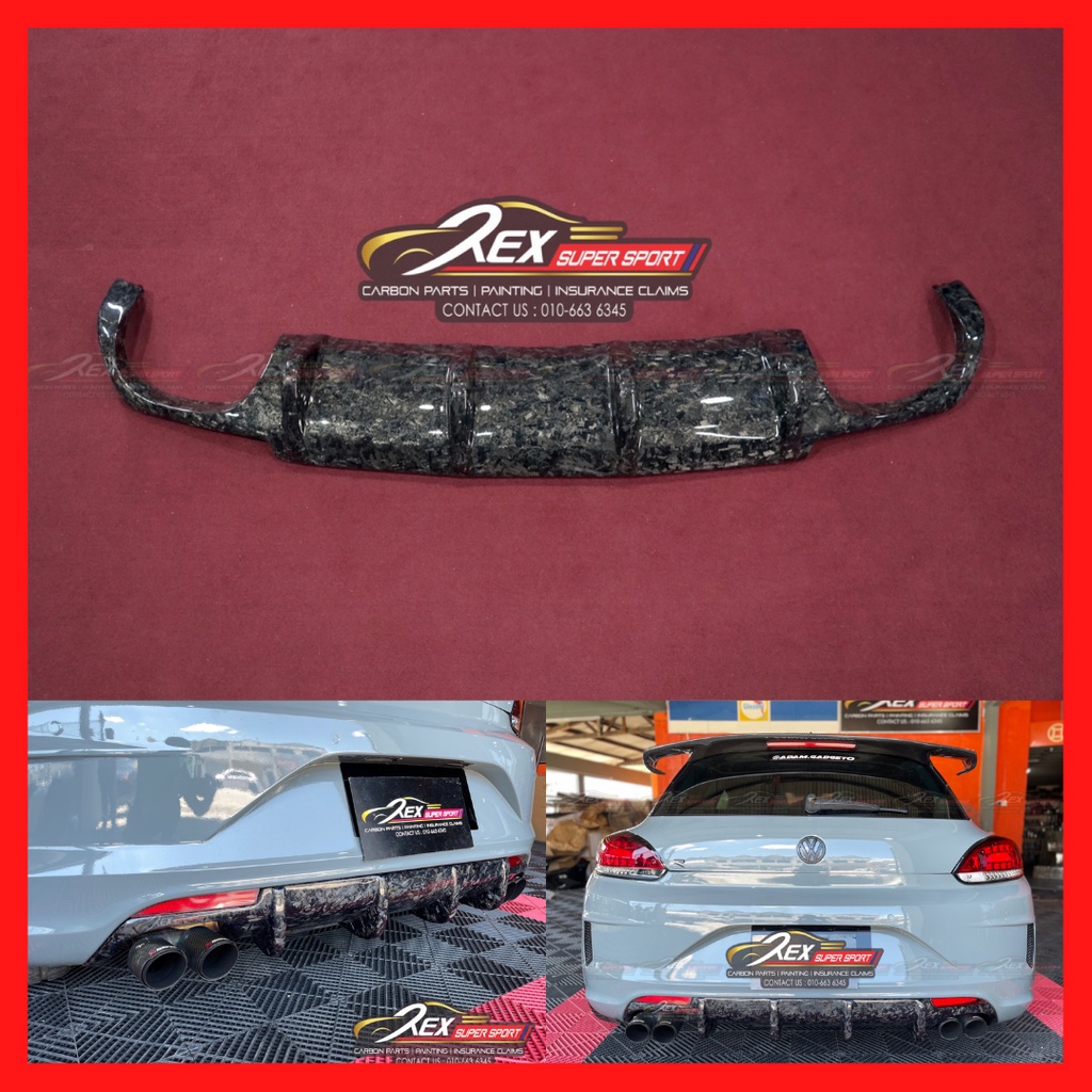 VW Volkswagen Scirocco R Rear Diffuser Revozport Single / Quad Exhuast ...
