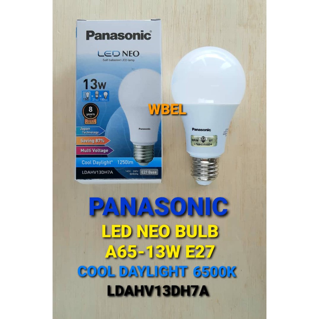 PANASONIC LED NEO BULB A65 13W E27 COOL DAYLIGHT (6500K) | Shopee Malaysia