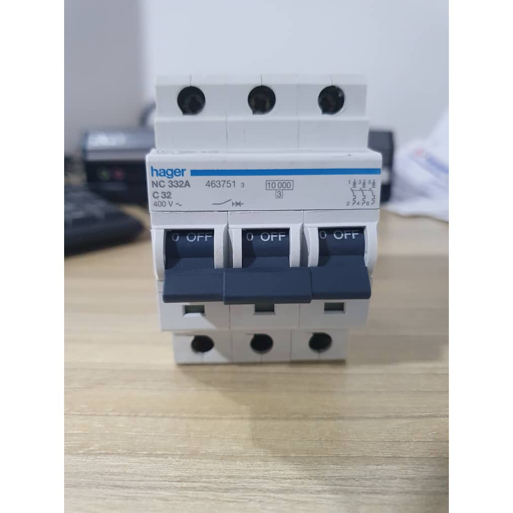 HAGER 32A 3 POLE 10KA MCB | Shopee Malaysia