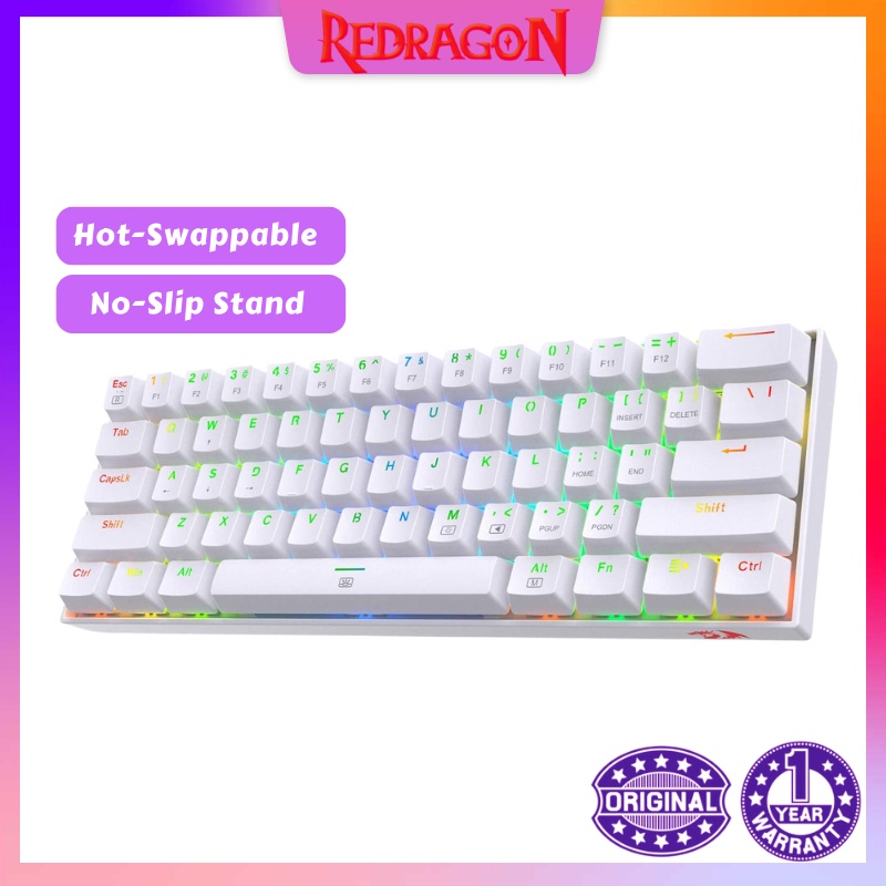 Redragon K630 Dragonborn Hot Swappable 60% Wired Vibrant RGB LED USB ...