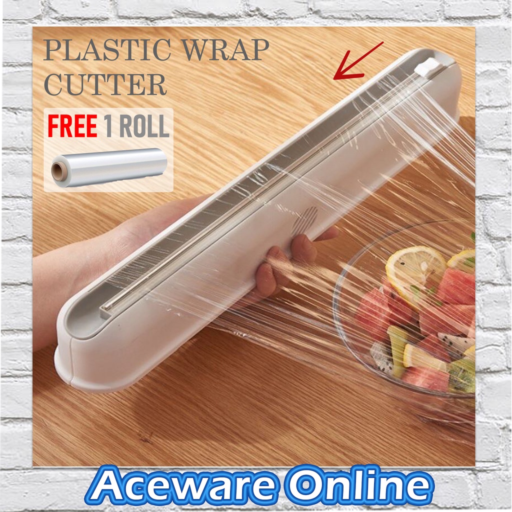 STRETCH PLASTIC WRAP DISPENSER Clear Film Wrap Cutter Food Wrap Cutter ...