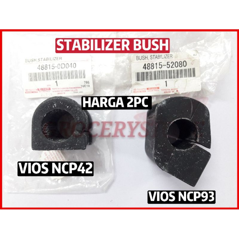 Stabilizer Bush (Original) Toyota Vios Ncp42 Ncp93 (2PC SET)(48815 ...