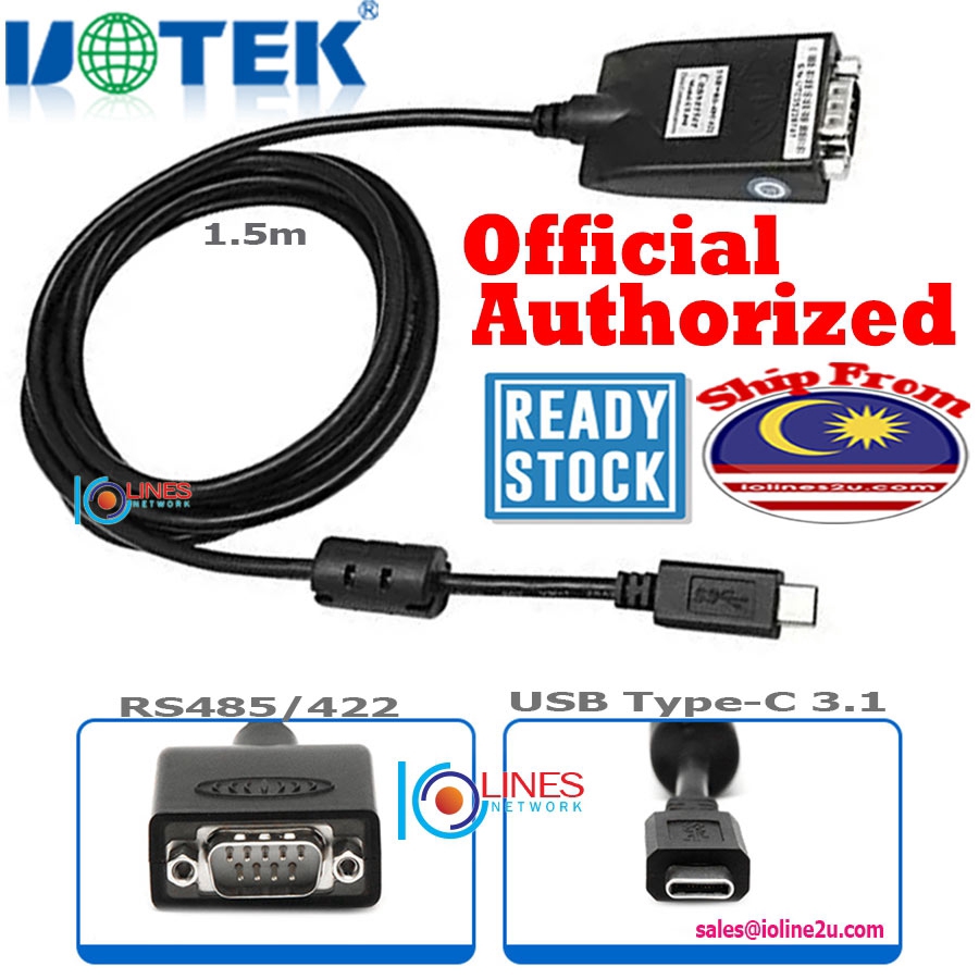 UOTEK UT-890-TC Type-C to RS485 RS422 Serial Converter DB9 FTDI FT232 ...
