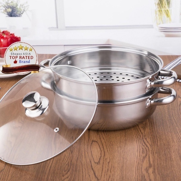 SF_Pengukus Steamer Cookware Pot Periuk Kukus Steam Pot 2 Layer High ...