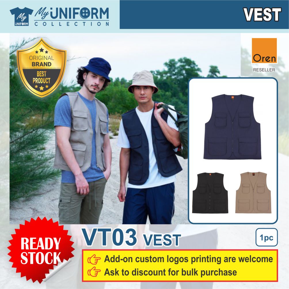 [Original Brand] Oren Sport VT03 Unisex Workwear Vest / Canvas Workwear ...