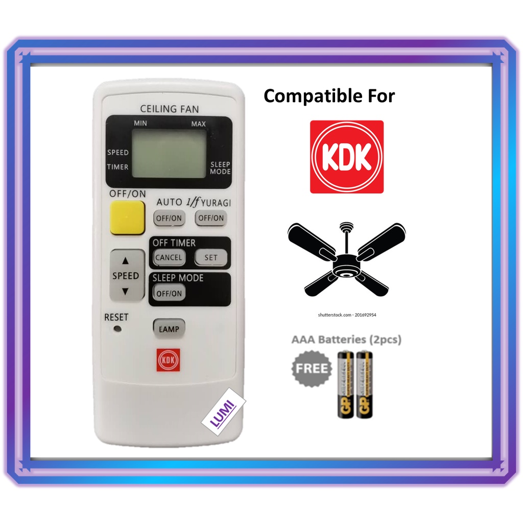 Compatible for KDK Ceiling Fan Remote Control K14Z9 & V60WK | Shopee ...