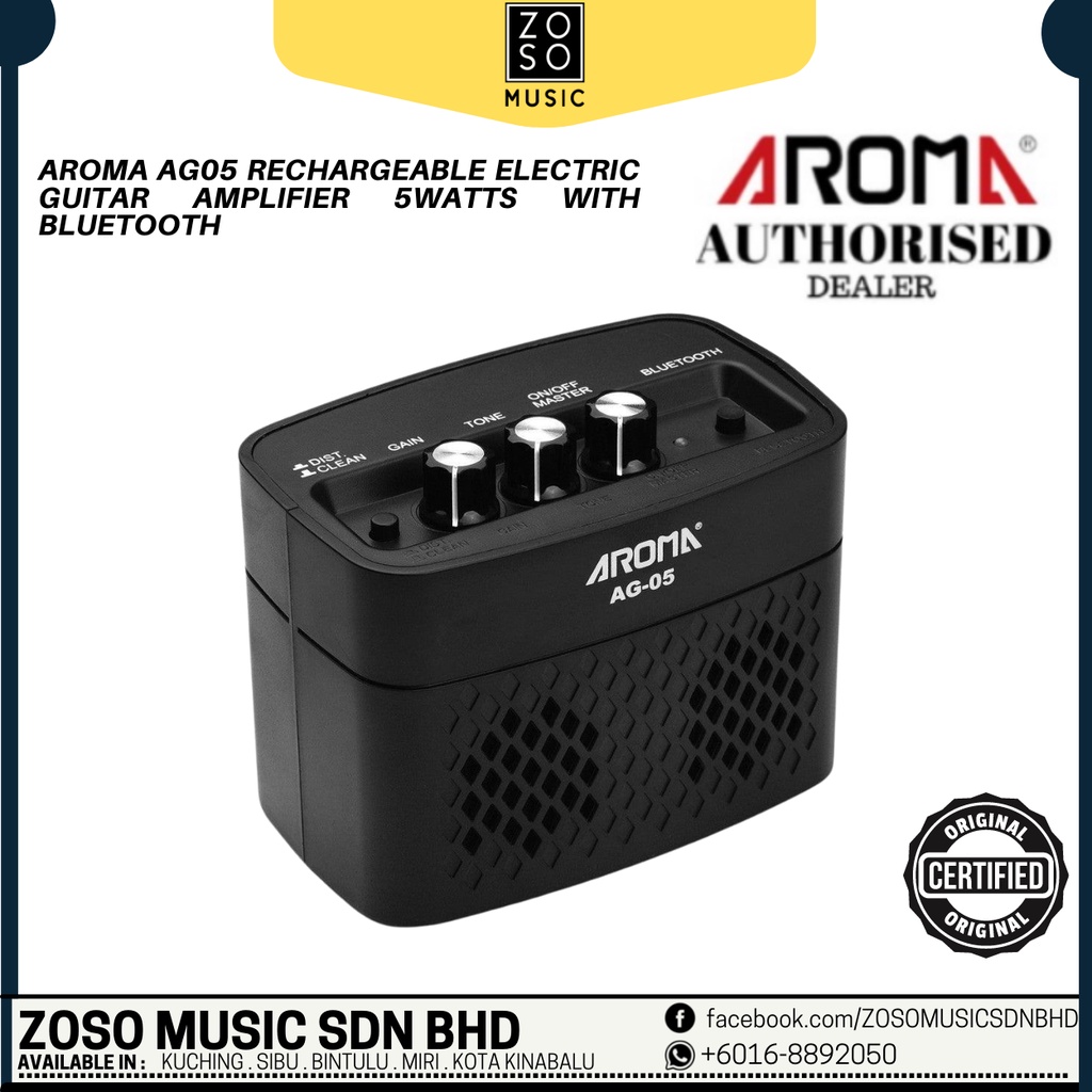 AROMA AG05 RECHARGEABLE ELECTRIC GUITAR AMPLIFIER 5WATTS WITH BLUETOOTH | Shopee Malaysia