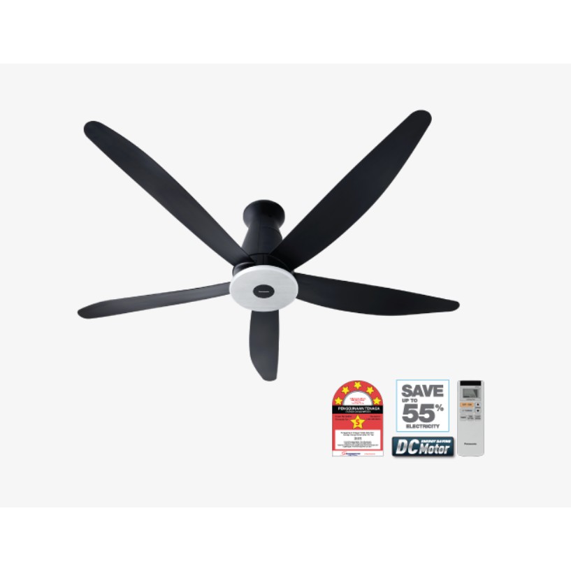 Panasonic Ceiling Fan 5 Blade Aura Yuragi 3D Series DC Motor (60'') F ...
