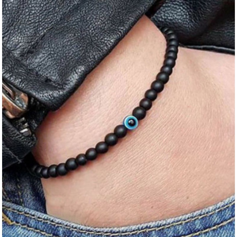 Gelang Hitam, Black Beads Bracelets, Evil Eyes Black Beads Bracelet ...