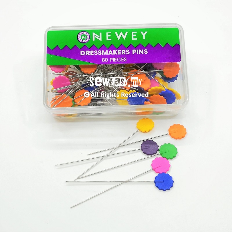 Newey Jarum Langgar Lari Flat Flower Pin Dressmaker Pin (80pcs/box ...