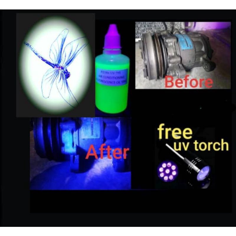 R134a Air cond UV Dye Fluorescence Oil Leak test 50ml 30ml diy ...