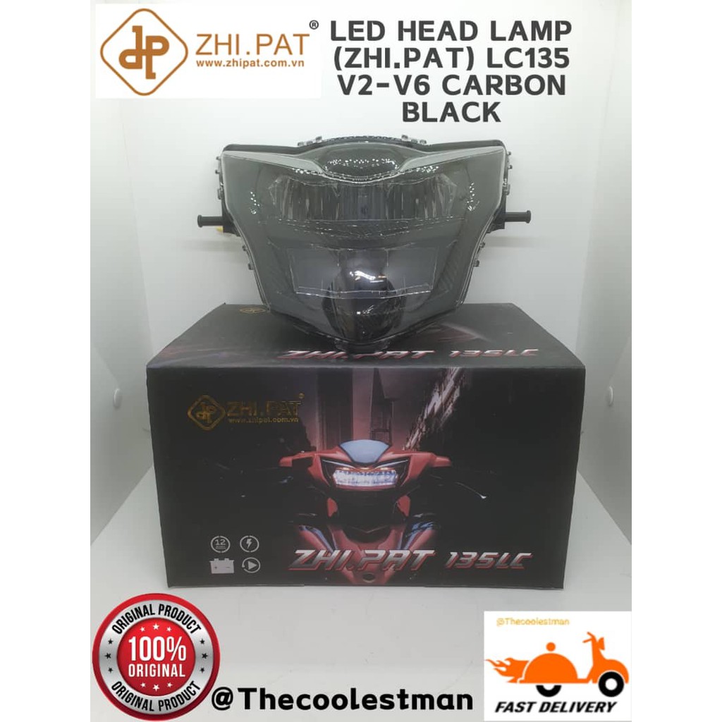100% ORIGINAL ZHIPAT LC135 V2-V6 HEAD LAMP LED ZHI.PAT ZHI-PAT SMOKE CARBON🔥READY STOCK🔥 ...