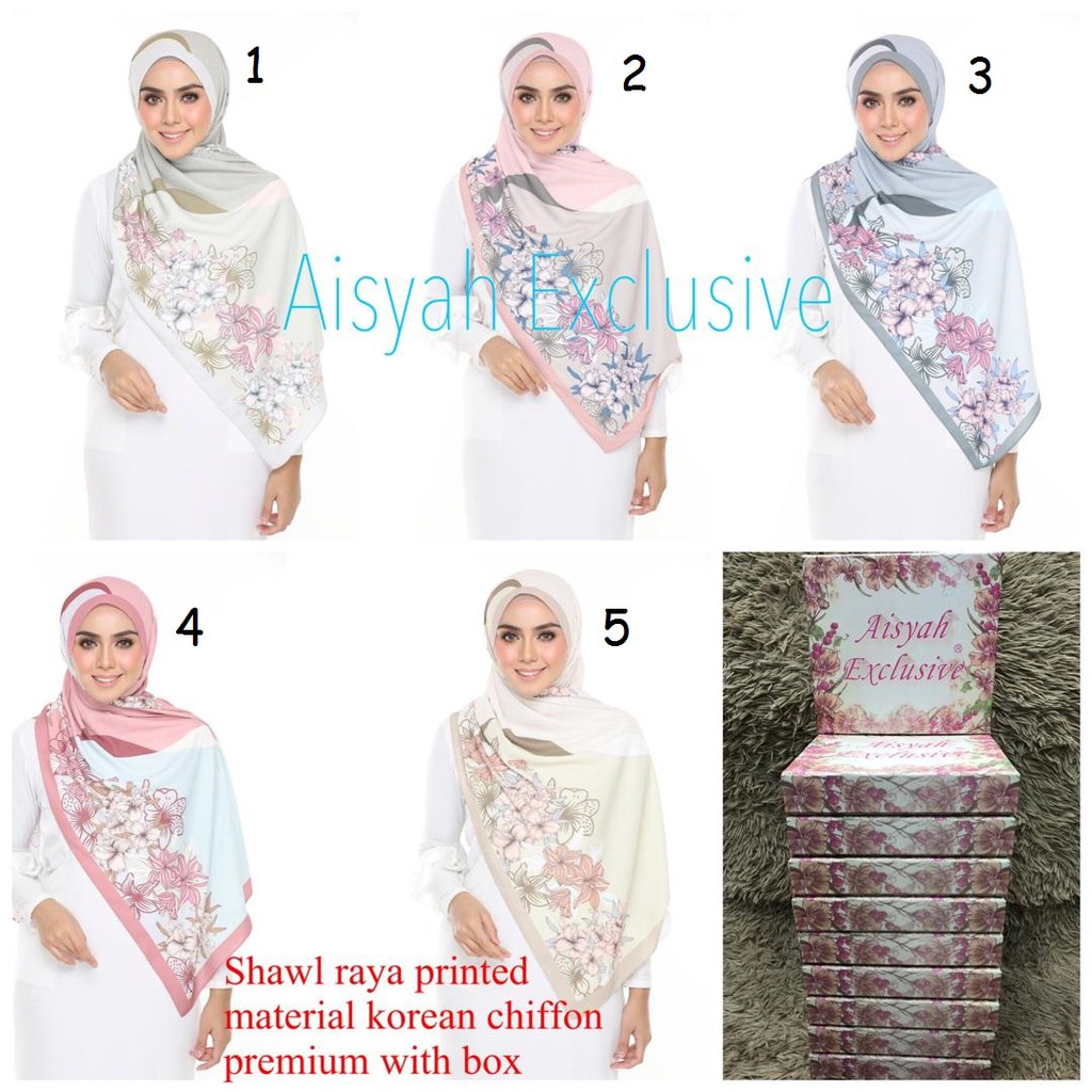 🌸🌸PROMOSI RAYA!!!shawl korean chiffon printed 1🌸🌸 | Shopee Malaysia