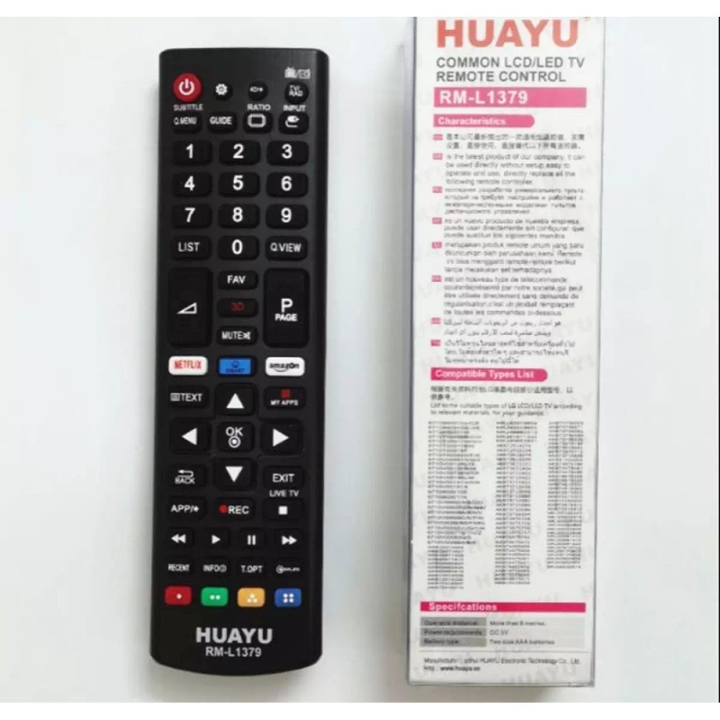 Huayu Common LCD/LED TV Remote Control RM-L1379 (LG) | Shopee Malaysia