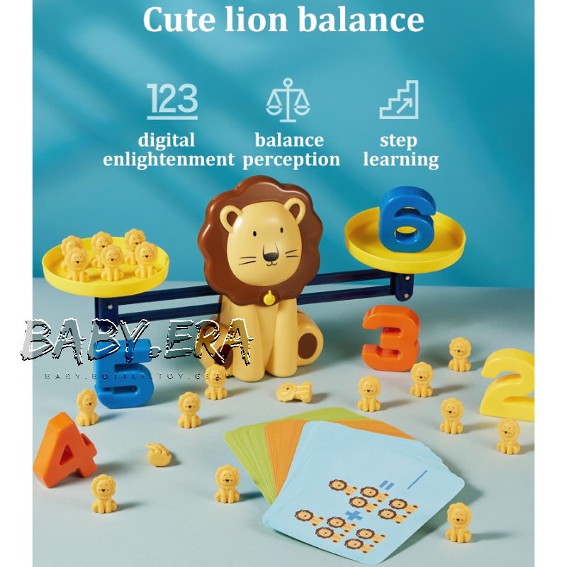 Kids Early Learning Math Toy Digital Cute Lion Balance Scale ...