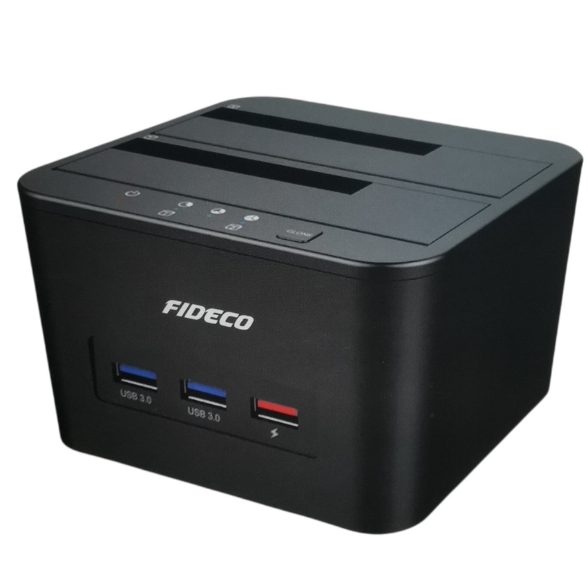 FIDECO YPZ04-S2H-U3 USB 3.0 Dual Bay HDD SSD Docking Station With Built-In USB 3.0 hub | Shopee ...