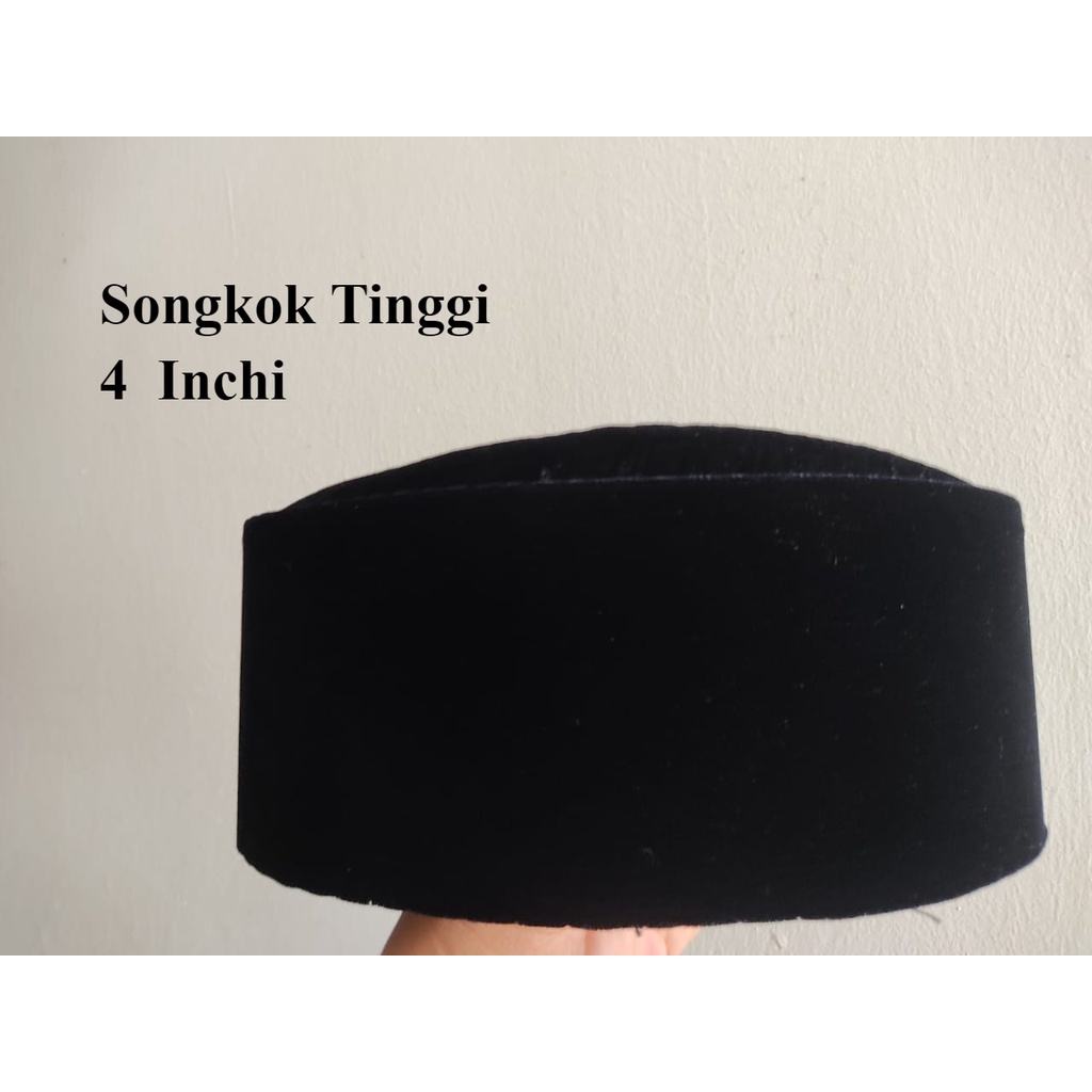 Songkok Tinggi Nikah Baldu Hitam Crown 4-5 Inci Warisan Johor Sekolah ...
