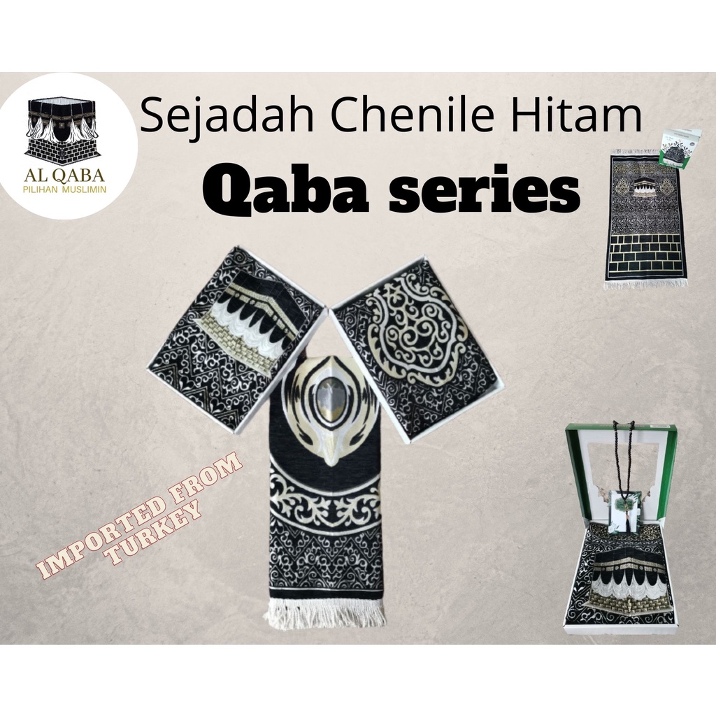 SEJADAH HITAM TURKISH EXCLUSIVE MOTIF PURDA QABA WEDDDING GIFT HANTARAN ...