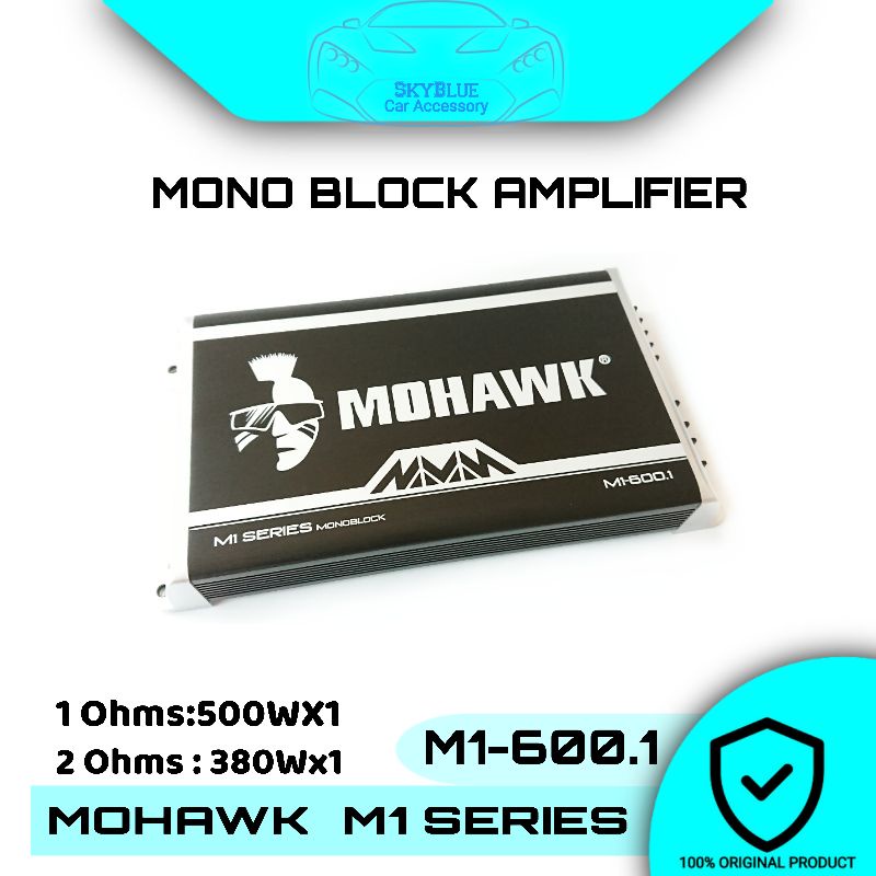Mohawk Car M1 Series 1 Channel (M1-600.1) Mono Block Power Amplifier ...