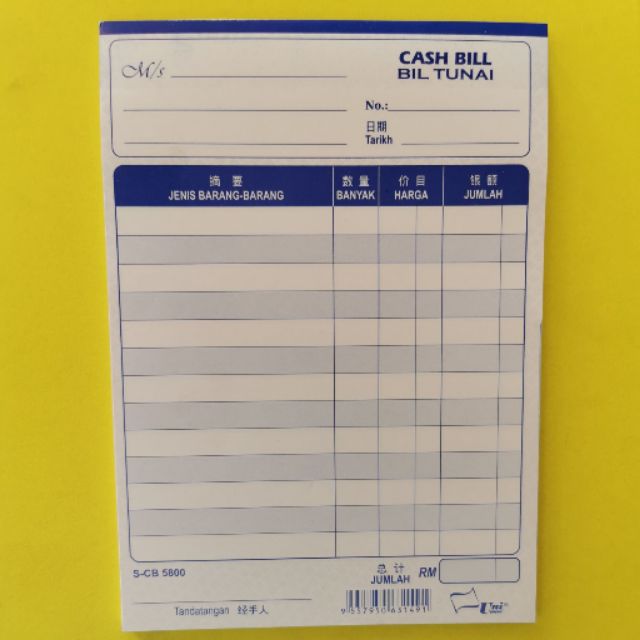 Bill Book Bill Tunai 5800 | Shopee Malaysia
