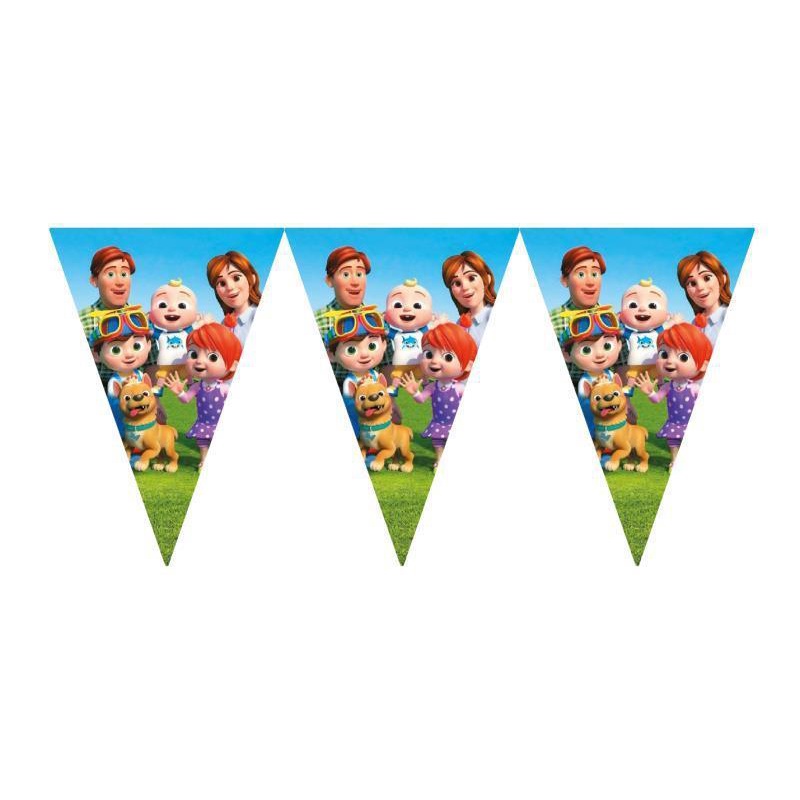 ISALES 10 pcs Birthday Deco Pennant Cocomelon Banner Party deco / Hari ...