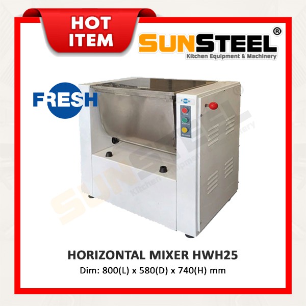 【SUNSTEEL】FRESH Heavy Duty Horizontal Dough Mixer HWH25 / 25Kg Flour Kneading Machine (Premium ...