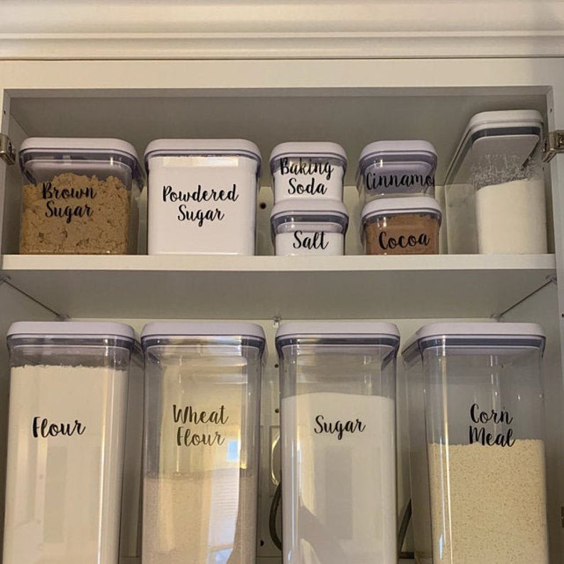 ((kitchen labels) Custom Kitchen Canister Labels/Pantry sticker/Labels ...