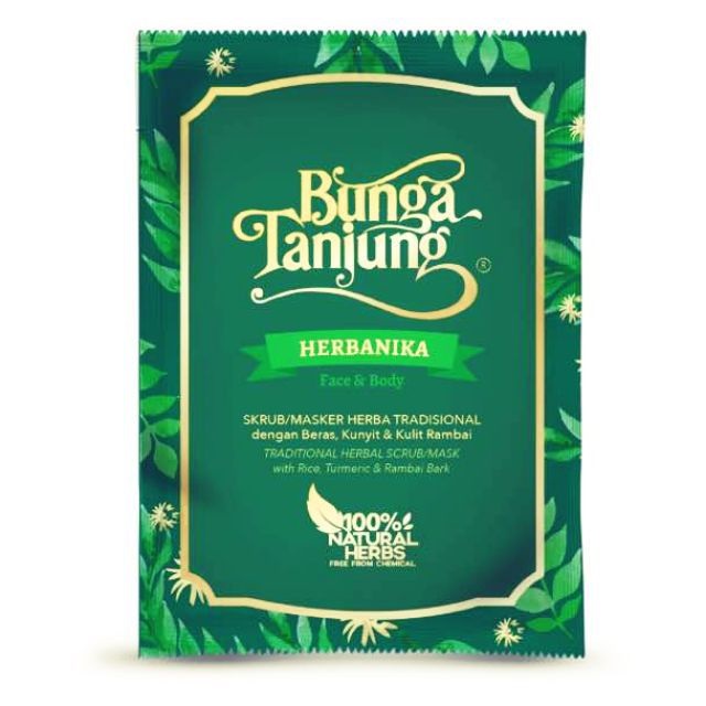 BUNGA TANJUNG 💯 ORIGINAL SKRUB HERBANIKA FACE & BODY ( LULUR ) | Shopee ...